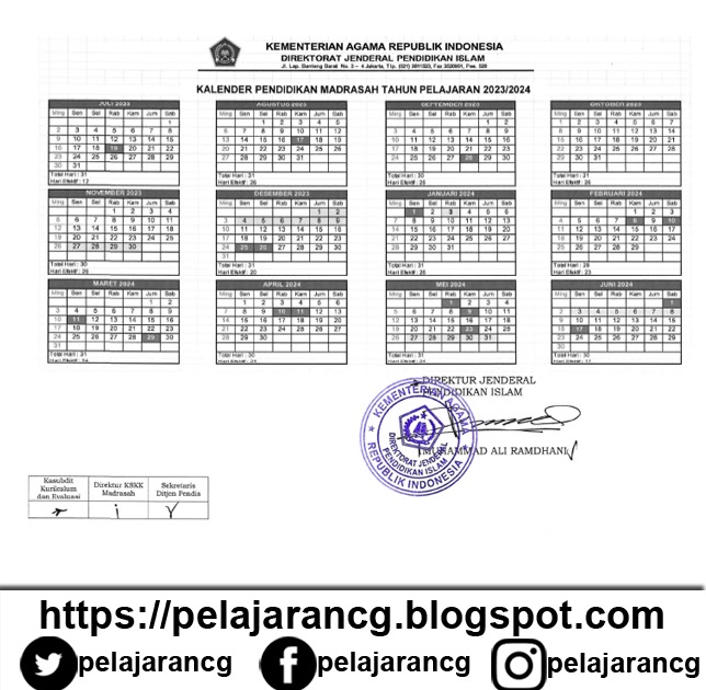 Kalender Pendidikan Madrasah 20232024 Dirjen Pendis Kemenag