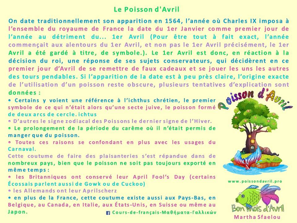 Isaac Le Professeur De FranÇais 90 Le Poisson D´avril El Pez De