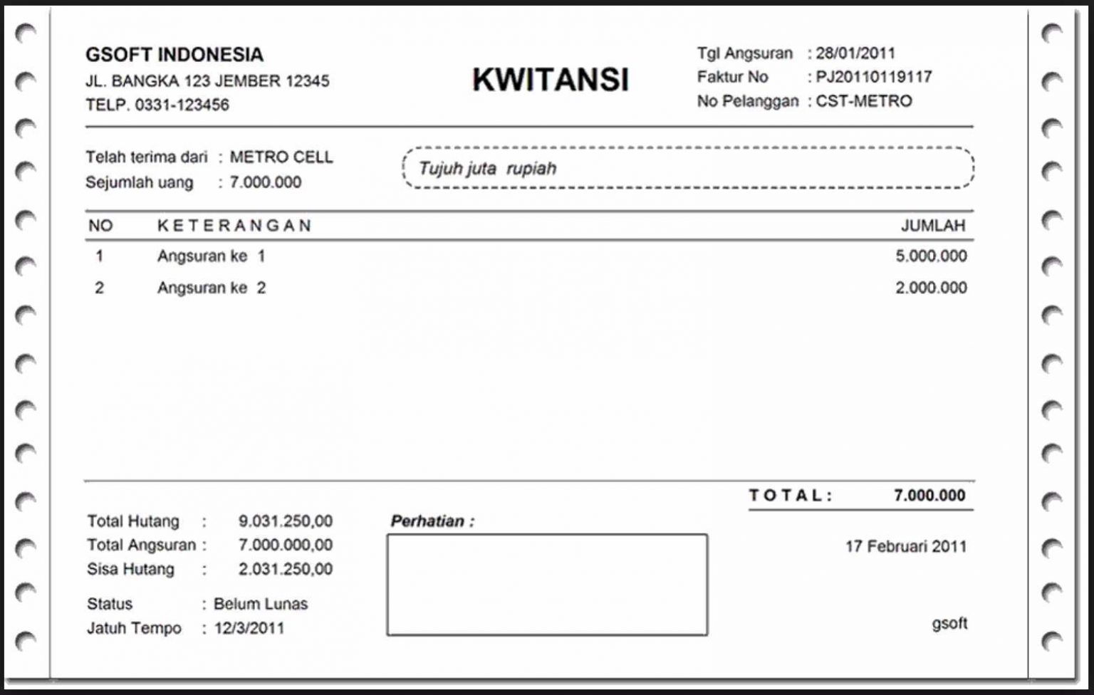 Download Kwitansi Kosong Pdf Word Excel Dan Gratis Informasi Terkini