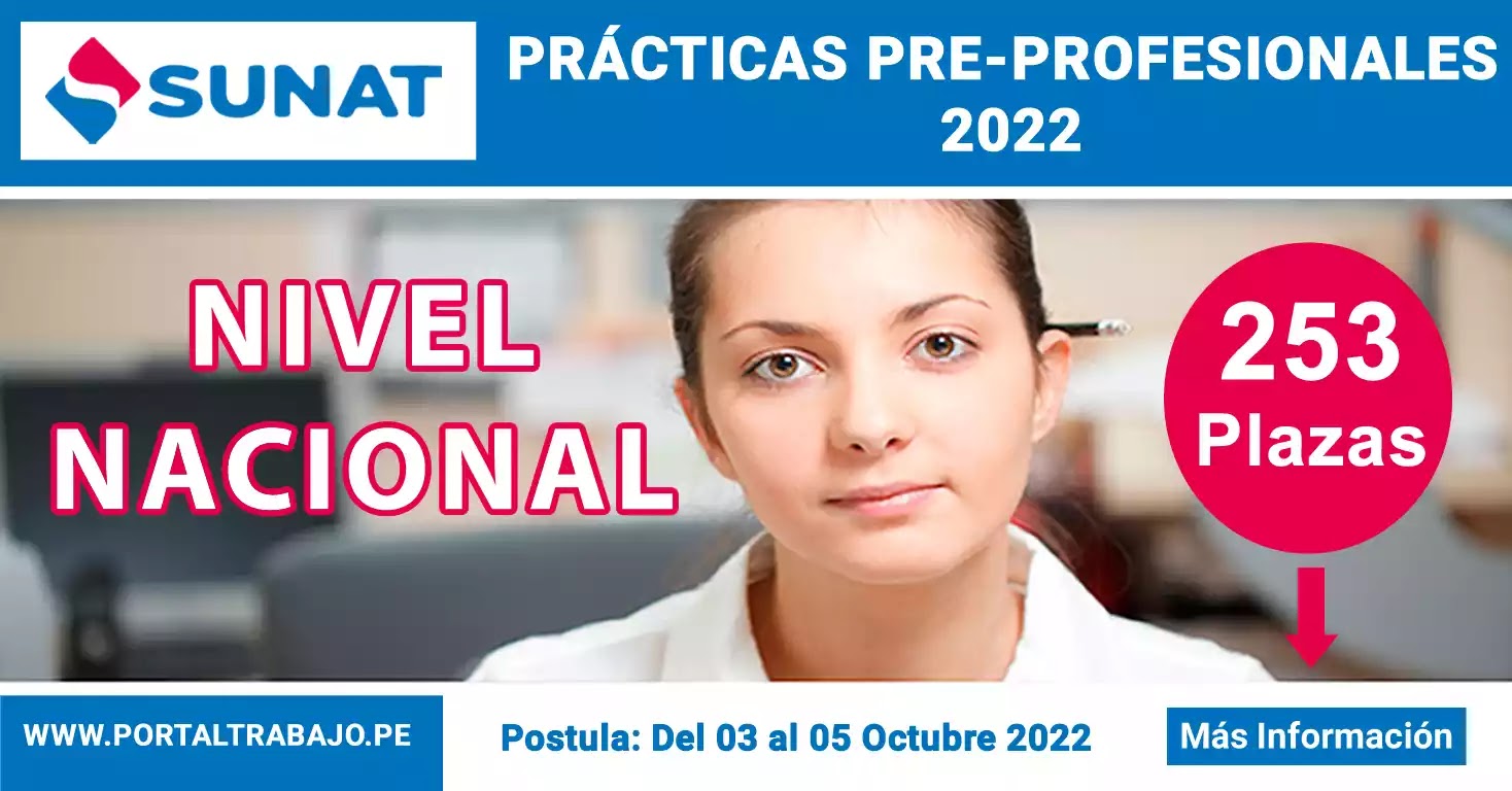 Sunat Practicas Pre Profesionales 2022 253 Plazas Nivel Nacional