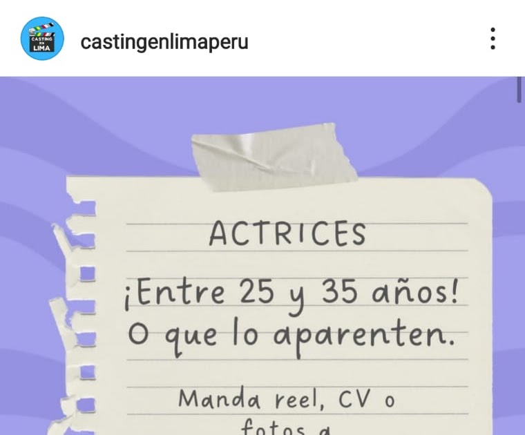 Casting PerÚ Se Buscan Adolescentes Entre 16 Y 22 Años Y Actrices