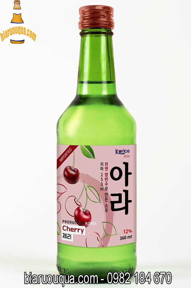 Rượu Soju Korice Cherry 12 Nhập Khẩu Hàn Quốc Giá Rẻ