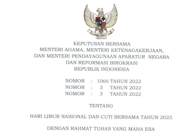 Download Surat Edaran Penetapan Hari Libur Nasional Dan Cuti Bersama