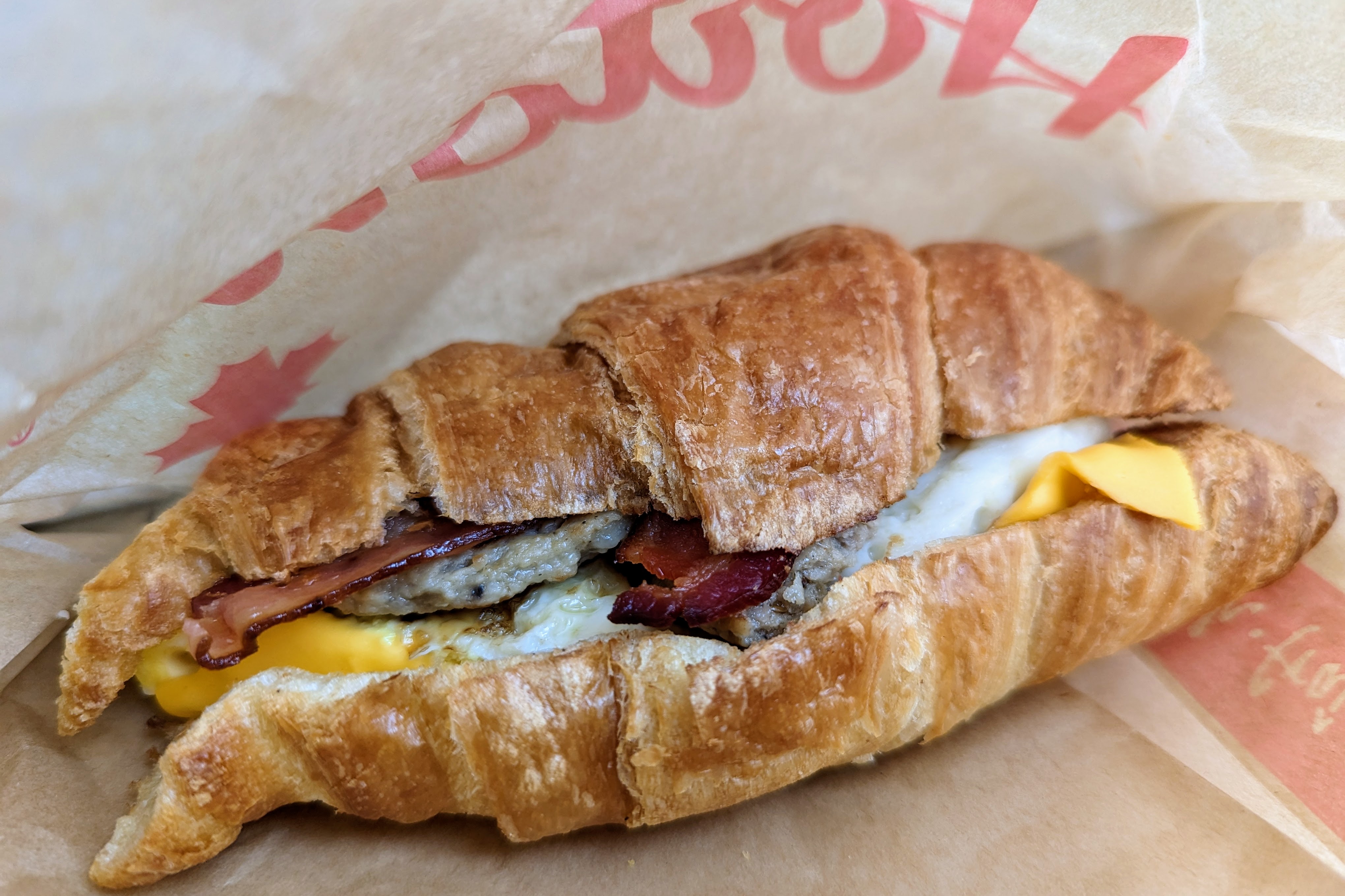 Smooch Food Everything Croissant Breakfast Sandwich From Tim Hortons