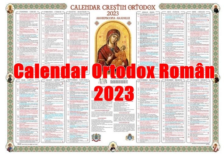 Calendar Creștin Ortodox Român 2023 Calendar 2023 Românesc Calendar