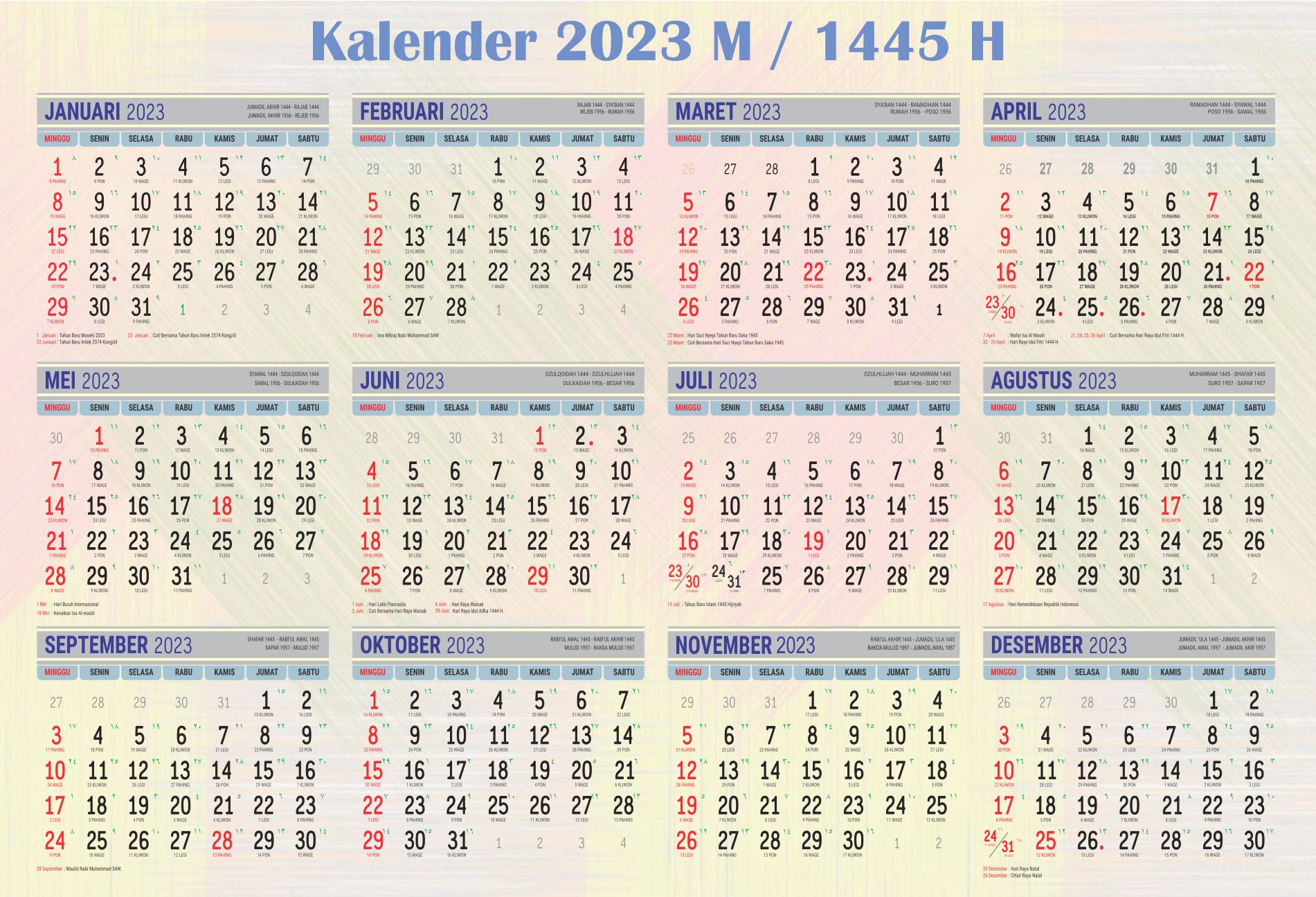 Kalender Hijriah 1445 Dan 2024 Masehi Dan Hari Libur