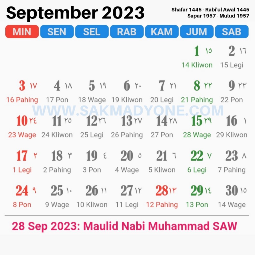 Kalender Jawa Bulan September 2022 Lengkap Dengan Hari Baik Weton Dan
