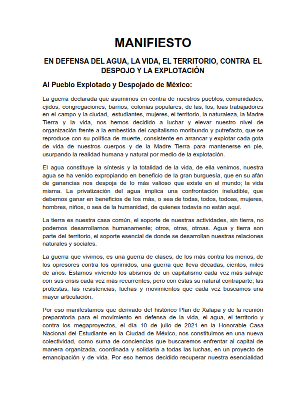 La Voz Del AnÁhuac Sexta X La Libre México Manifiesto En Defensa Del