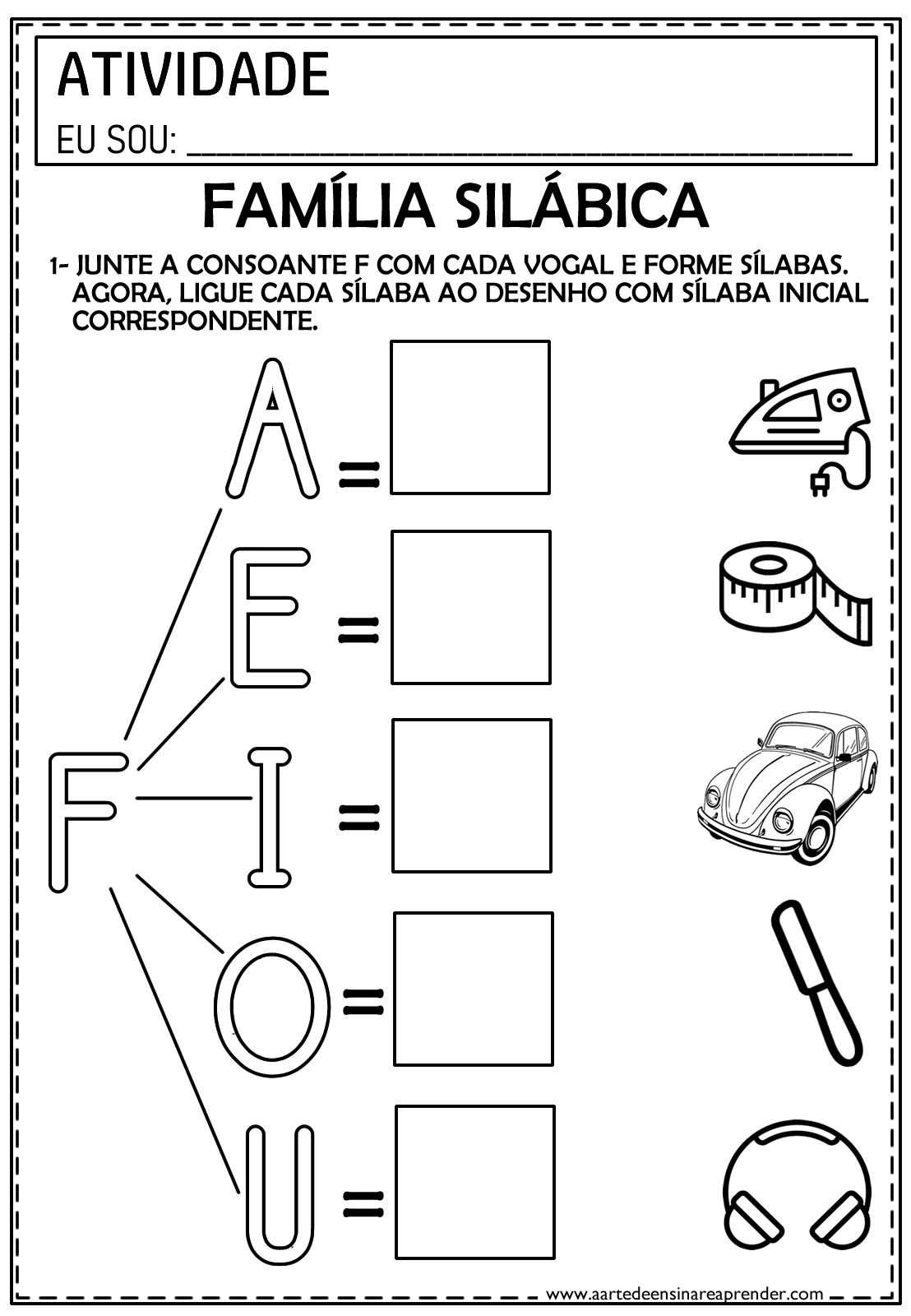 Atividade Pronta FamÍlia SilÁbica F A Arte De Ensinar E Aprender