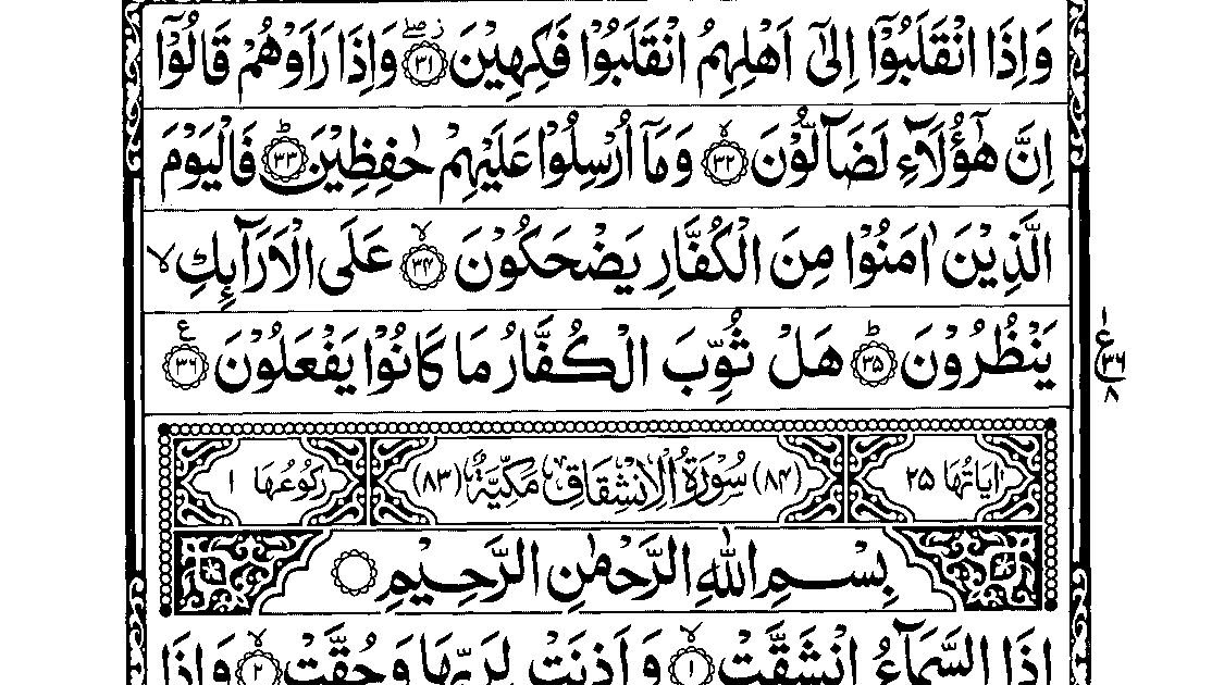 The Islamic World Surah Inshiqaq