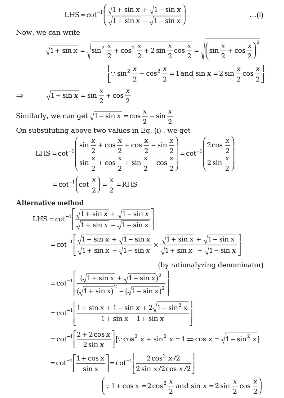 Ncert Solutions For Class 12 Maths Chapter 2 Inverse Trigonometric