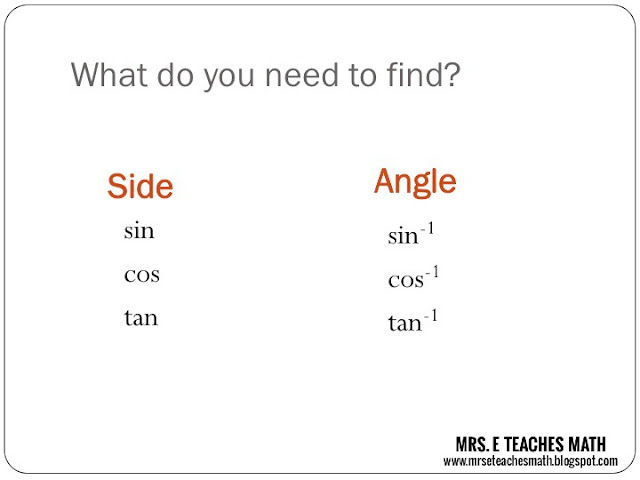 Trig Ratio Whiteboard Practice Mrs E Teaches Math