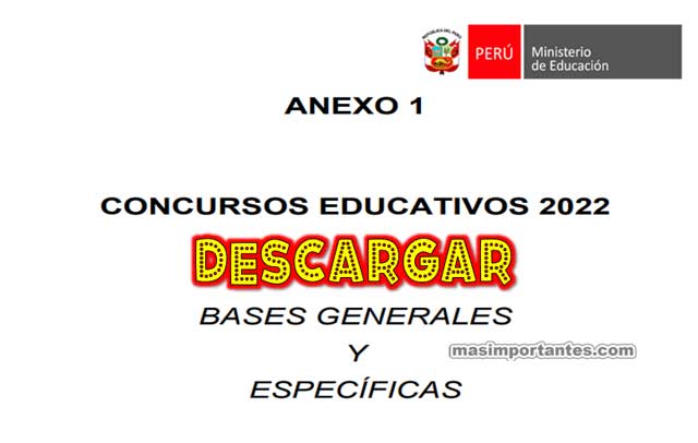 Bases Y Cronograma De Los Concursos Educativos 2022 Rvm Nº 083 2022