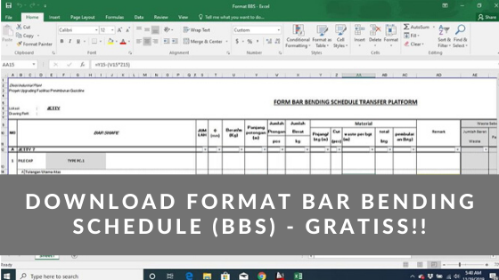 Download Format Bar Bending Schedule Bestat Gratis Civil Studio