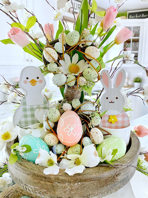 Dining Delight Easter Tiered Tray In Pastels And Gingham