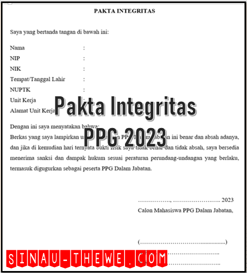 Contoh Pakta Integritas Ppg Dalam Jabatan 2023 Panduan Dan Tips Porn