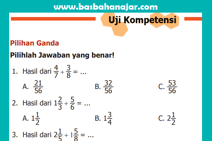 Kunci Jawaban Mtk Kelas 5 Halaman 15 16 Uji Kompetensi