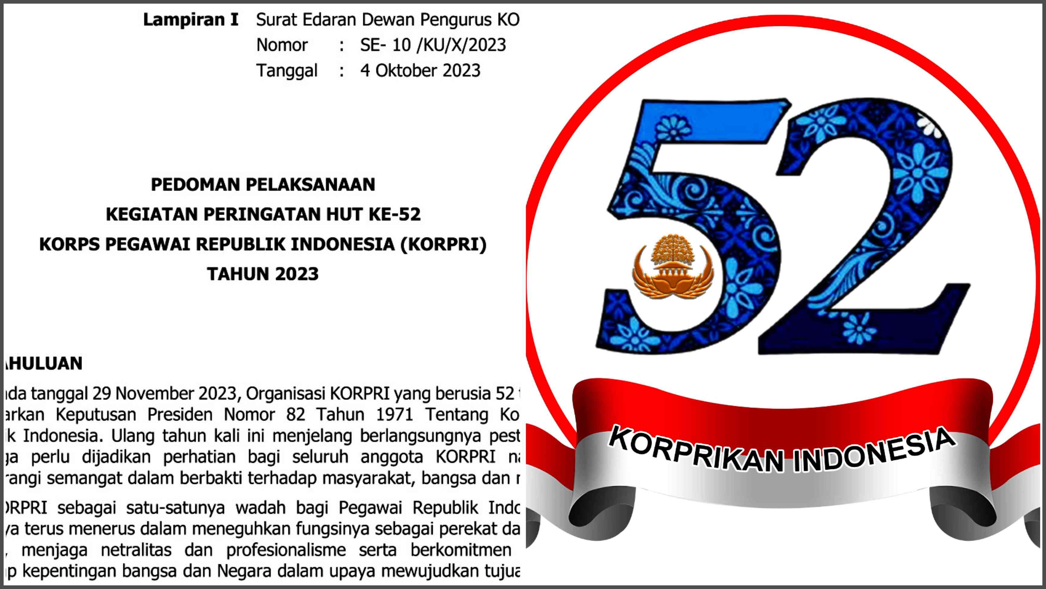 Resmi Pedoman Dan Logo Pelaksanaan Kegiatan Peringatan Hut Ke 52