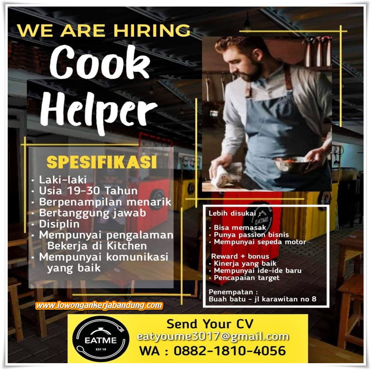 Lowongan Kerja Cook Helper Eat Youme