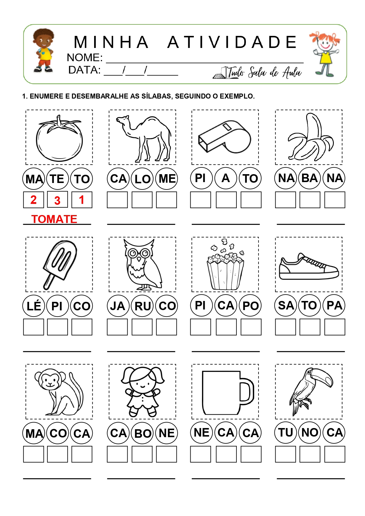 Atividades Sobre FormaÇÃo De Palavras 1º Ano 2º Ano