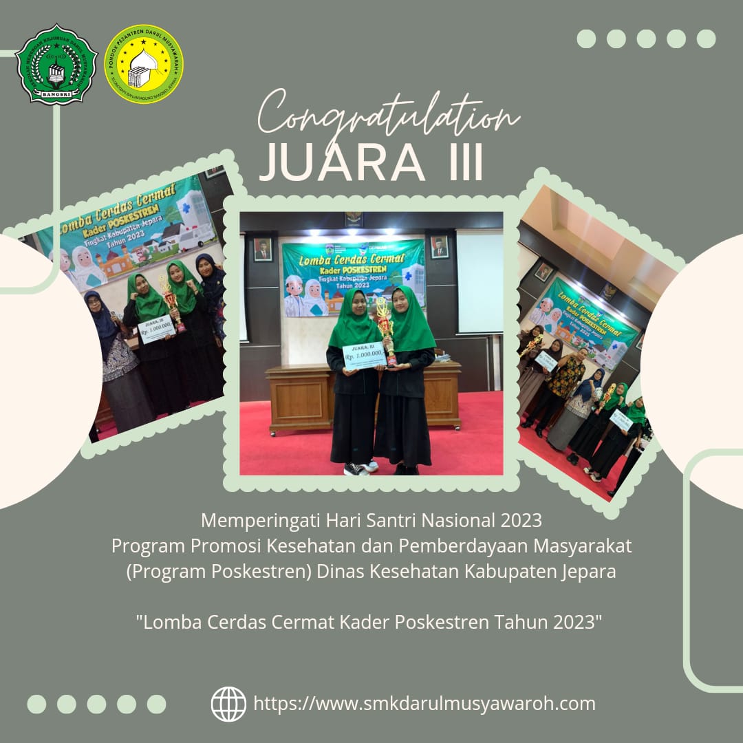 Juara Lomba Cerdas Cermat Smk Darul Musyawaroh Bangsri Smk Darul