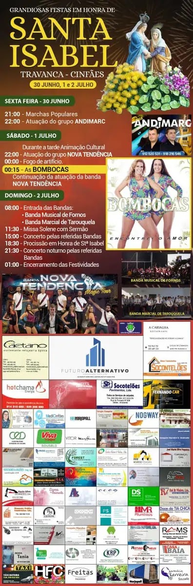 Cartaz Festa De Santa Isabel 2023 Travanca Cinfães Programa E Horários