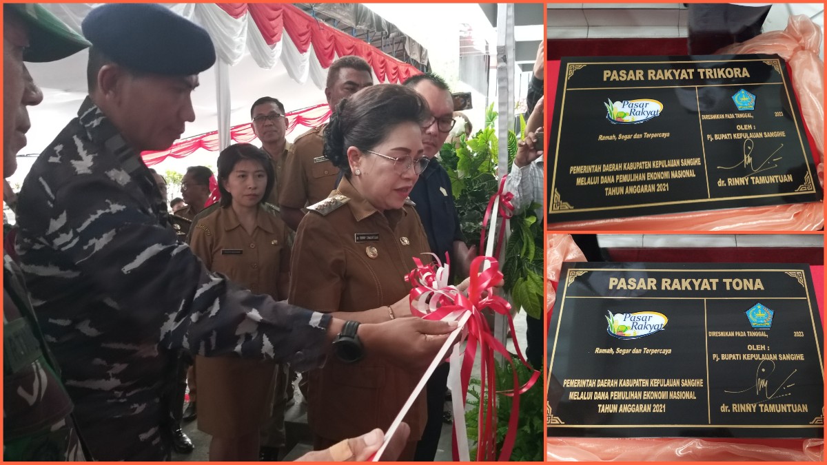 Resmikan Pasar Trikora Tahuna Tamuntuan Kembali Sentil Terkait Dana Pen