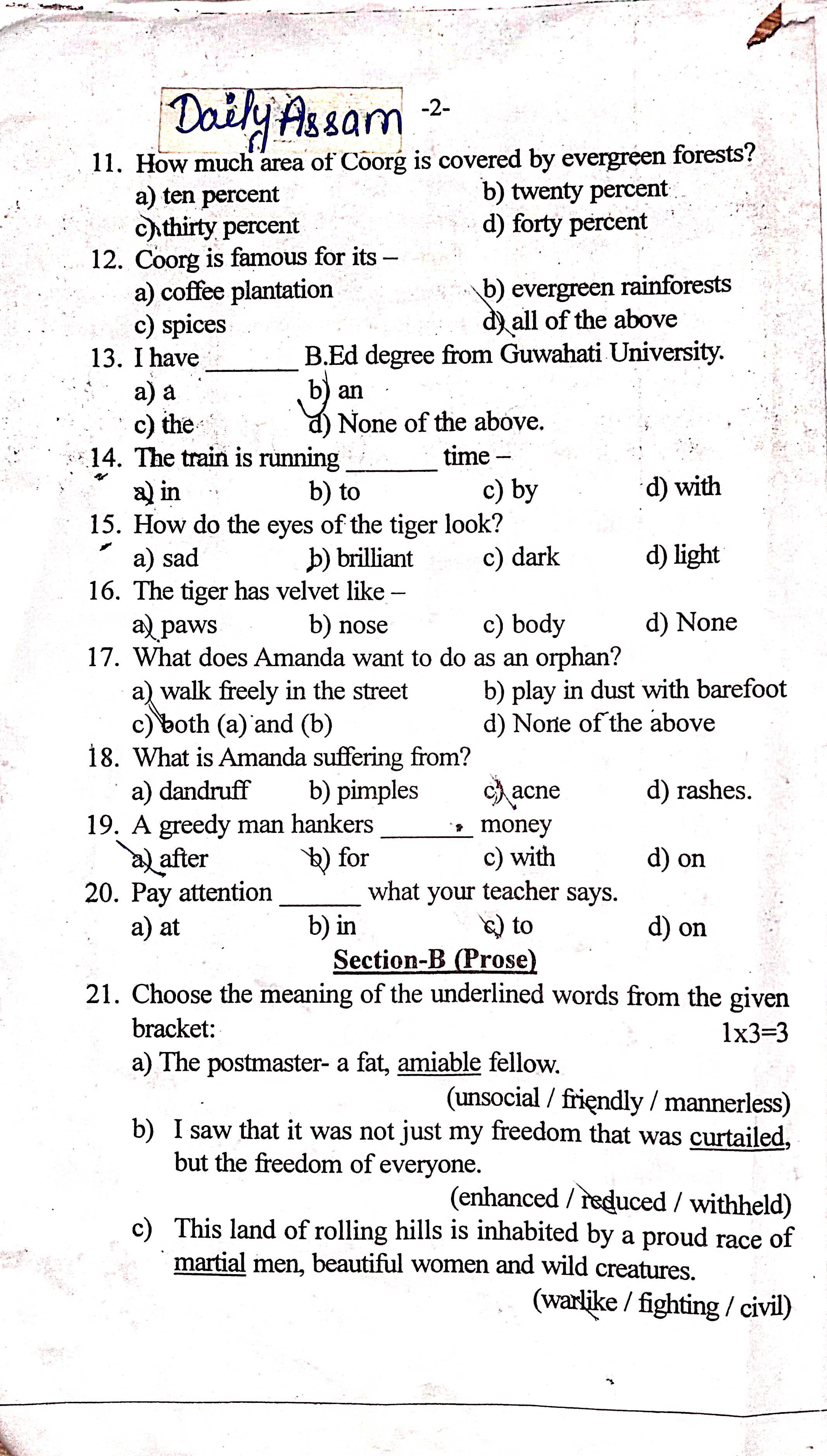 Class 10 Half Yearly English Question Paper 2022 English Question