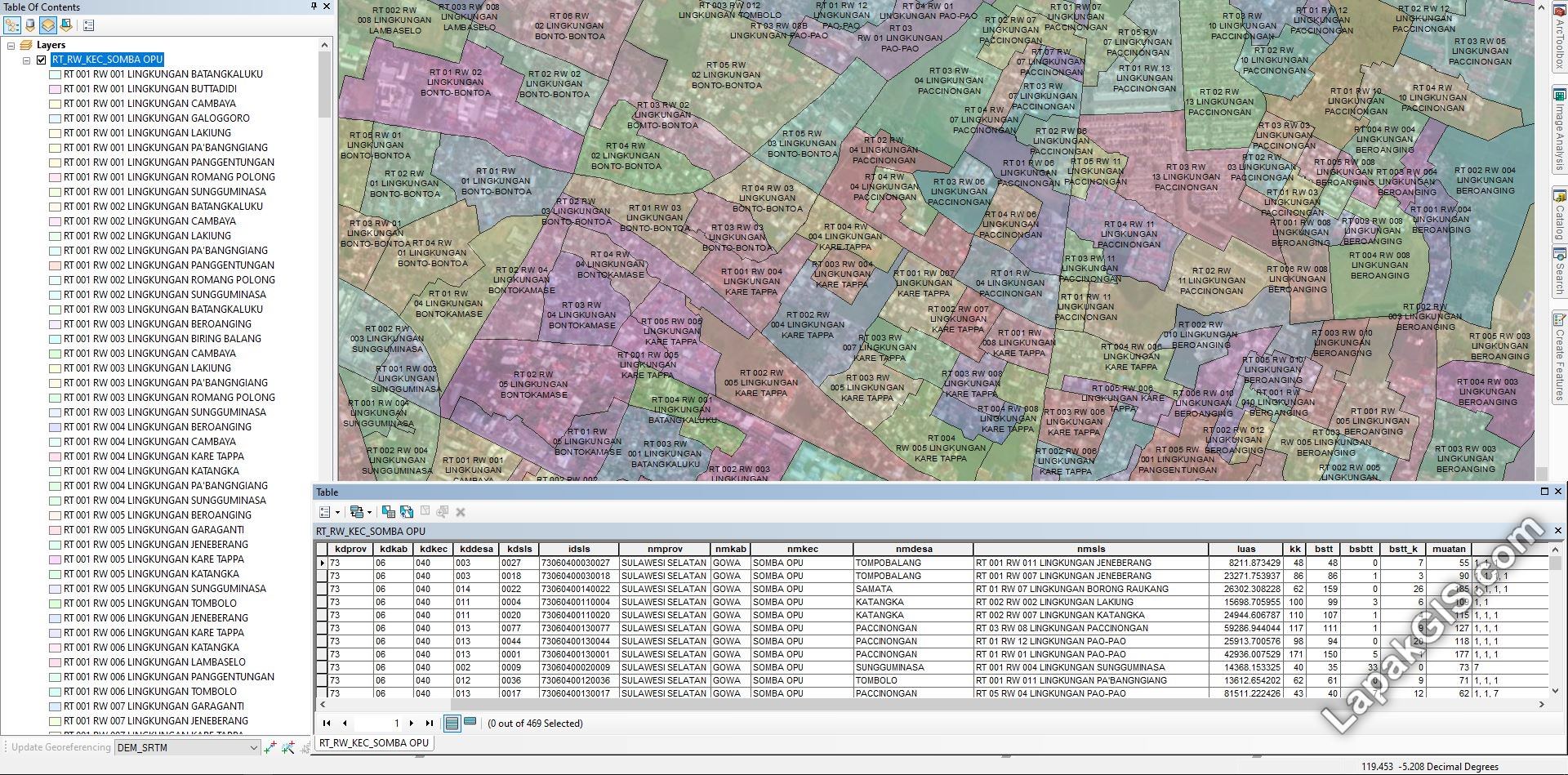 Shapefile Batas Administrasi Rt Dan Rw Terbaru Lapak Gis