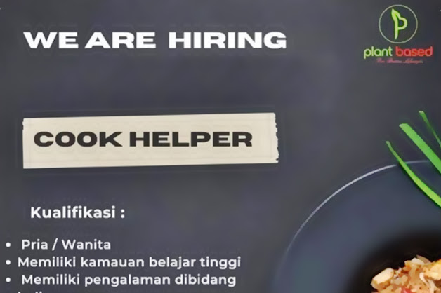 Lowongan Kerja Cook Helper Di Plant Based Vegan Restaurant Mataram