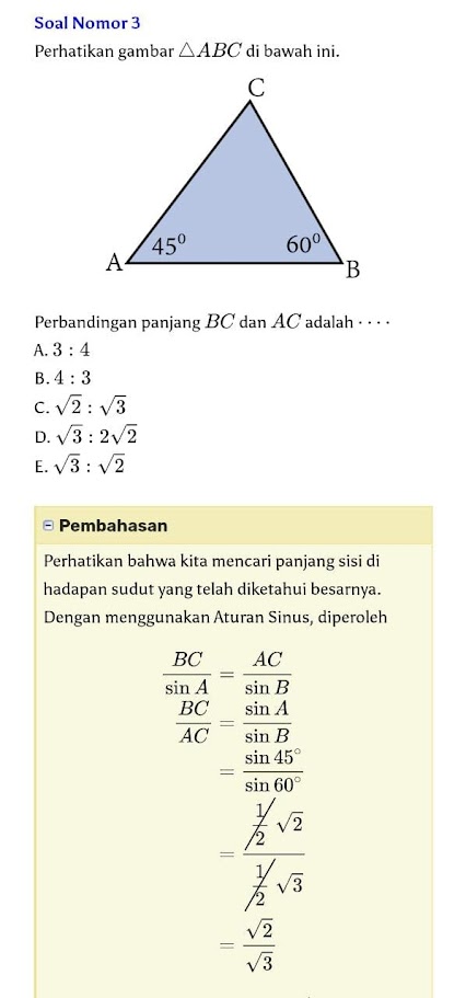 Aturan Sinus Aturan Cosinus Dan Luas Segitiga Dalam Trigonometri