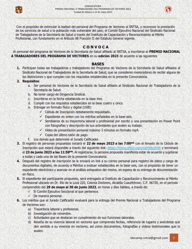 SecciÓn No 79 Sntsa Premio Nacional A Trabajadores Del Programa