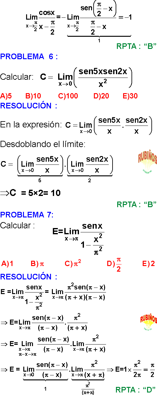 LÍmites TrigonomÉtricos Ejercicios Resueltos Pdf