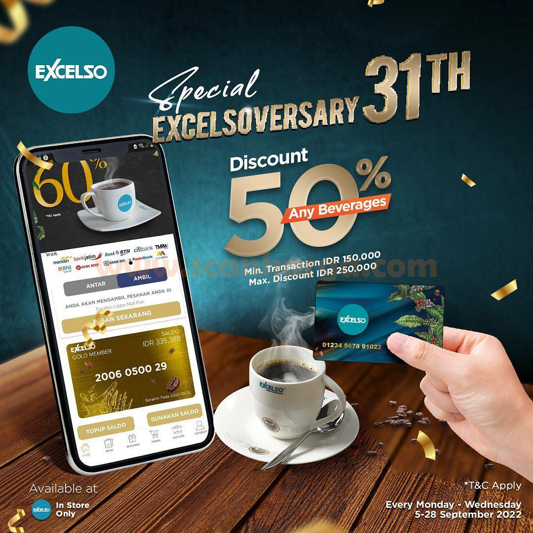 Excelso Promo Special 31th Anniversary Disc 50 Any Beverages