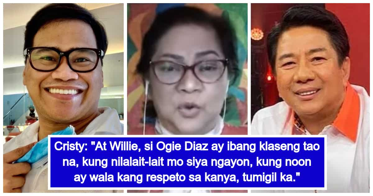 Pinoy Celebrity News Cristy Fermin Ipinagtanggol Si Ogie Diaz Sa Banat