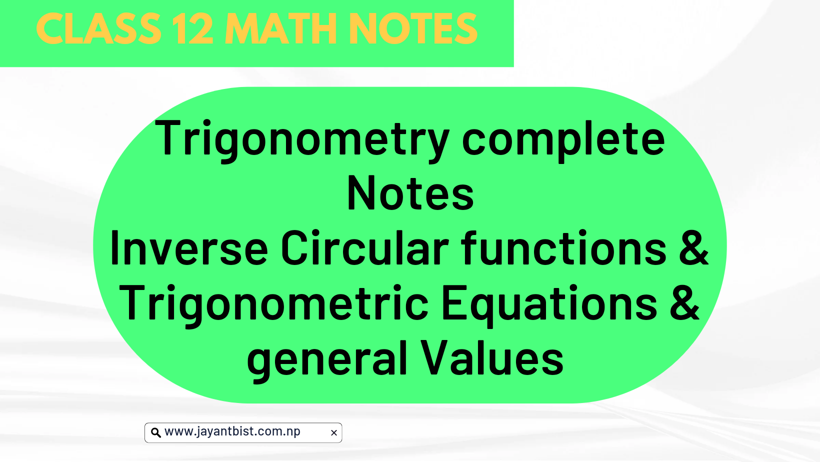 Trigonometry Inverse Trigonometric Functions And Trigonometric