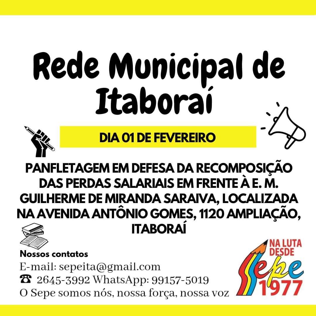 Sepe Núcleo Itaboraí AtenÇao Rede Municipal De ItaboraÍ