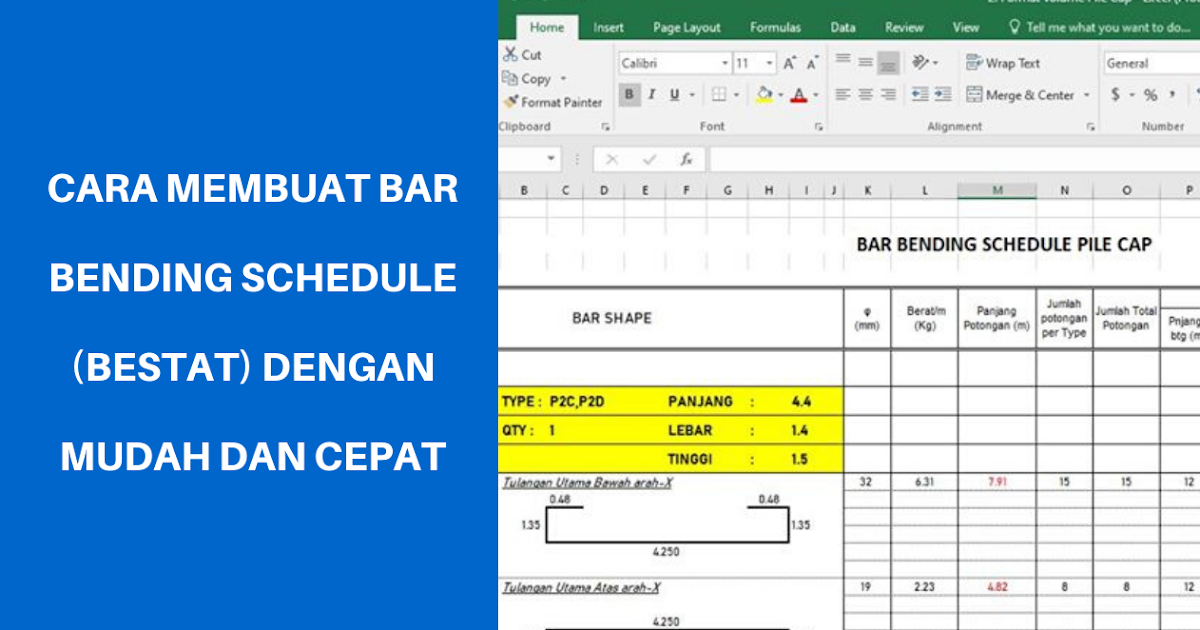 Cara Membuat Bestat Bar Bending Schedule Pekerjaan Pile Cap Civil