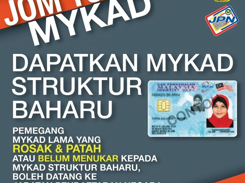 Cara Tukar Kad Pengenalan Mykad Baru 2022 Secara Online Atau Melalui