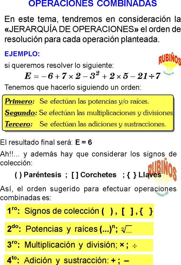 JerarquÍa De Operaciones Ejemplos Y Ejercicios Resueltos De MatemÁticas