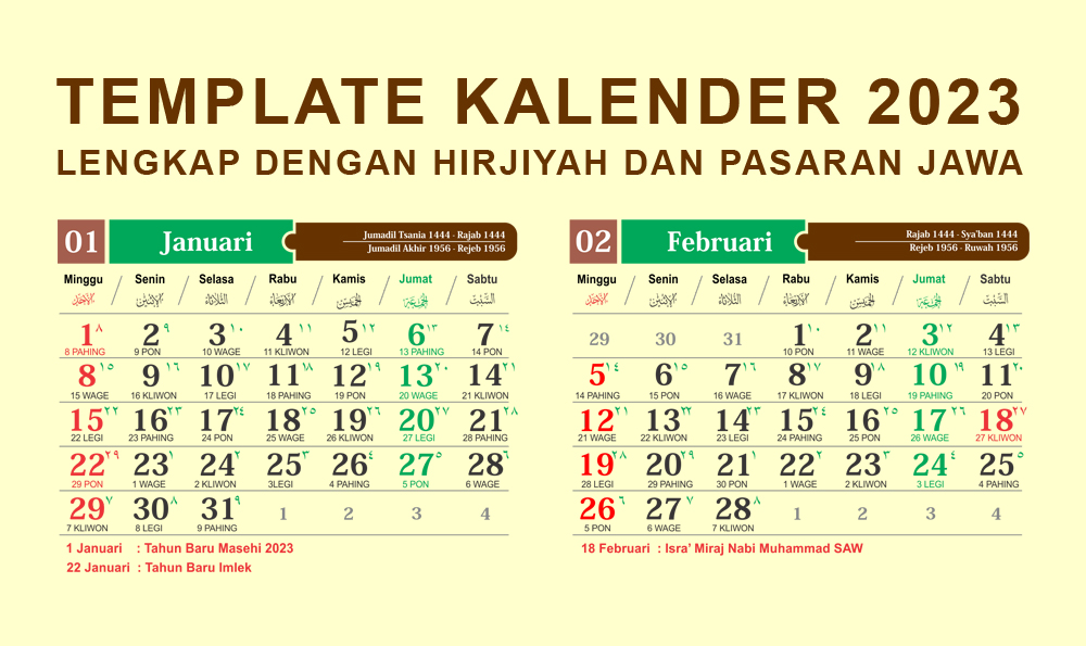 Jual Desain Kalender 2024 Lengkap Dengan Kalender Jawa Hijriyah