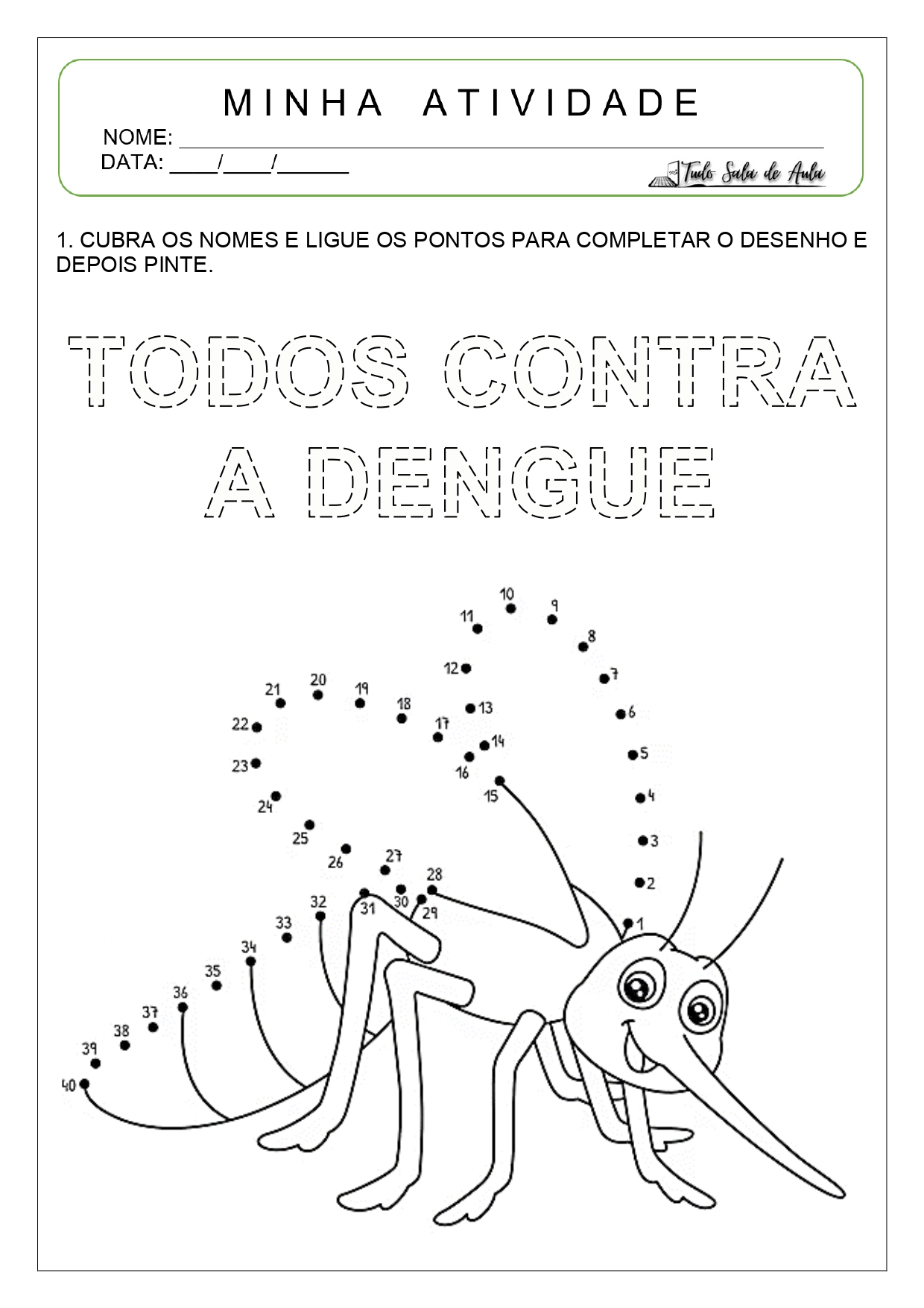 Atividades Sobre O Combate à Dengue Para Educação Infantil