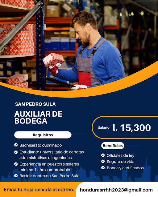 Auxiliar De Bodega San Pedro Sula