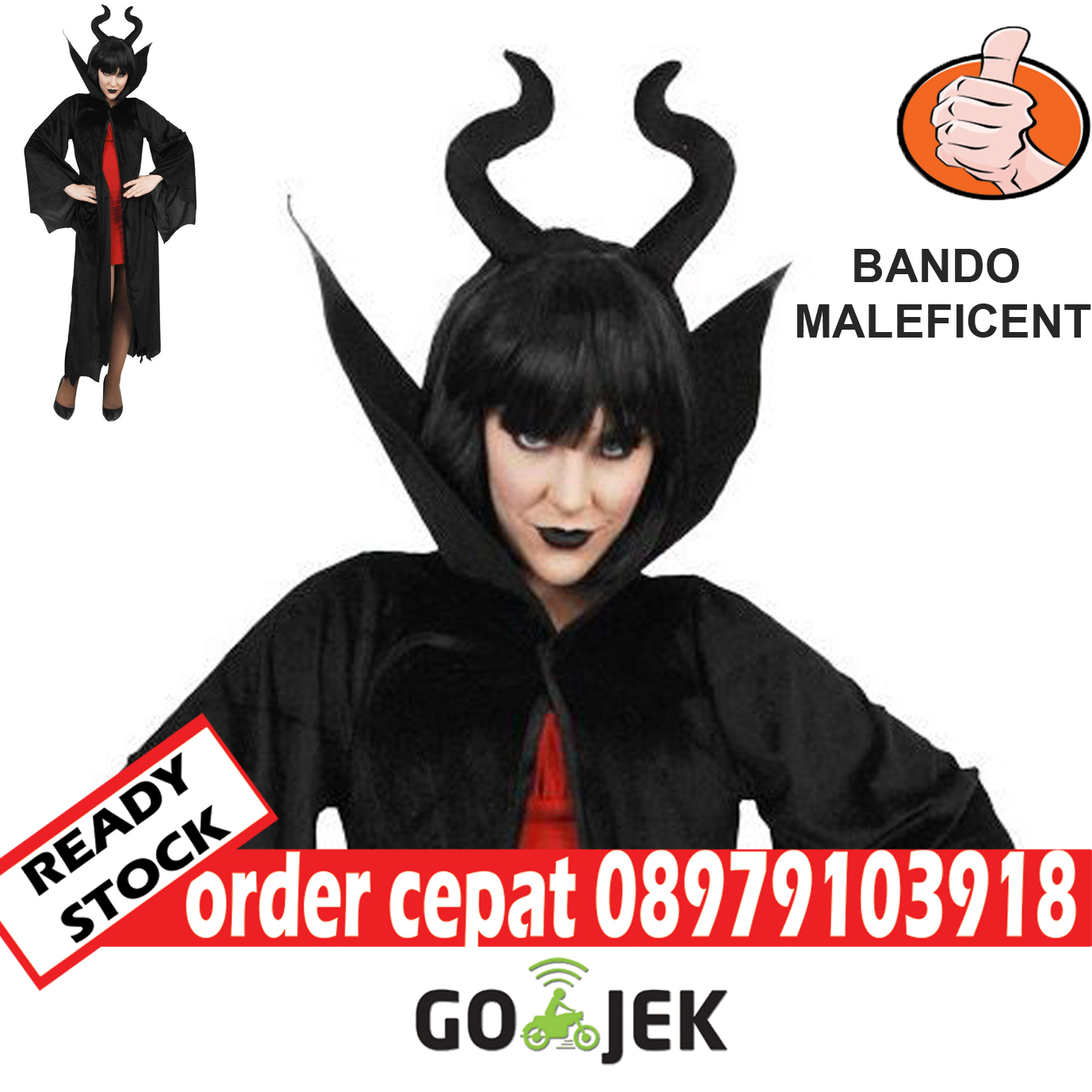 Toko Jual Bando Maleficent Tanduk Hitam Halloween Murah