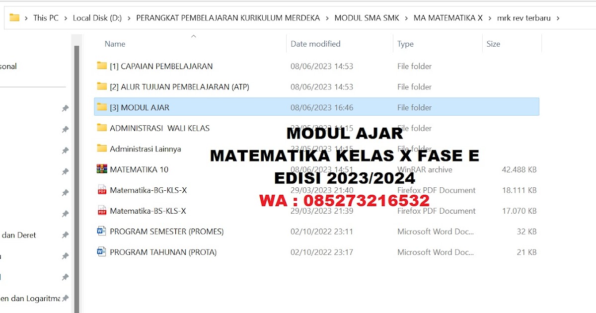 Modul Ajar Matematika Kelas 10 Semester 1 Dan 2 Kurikulum Merdeka Sma