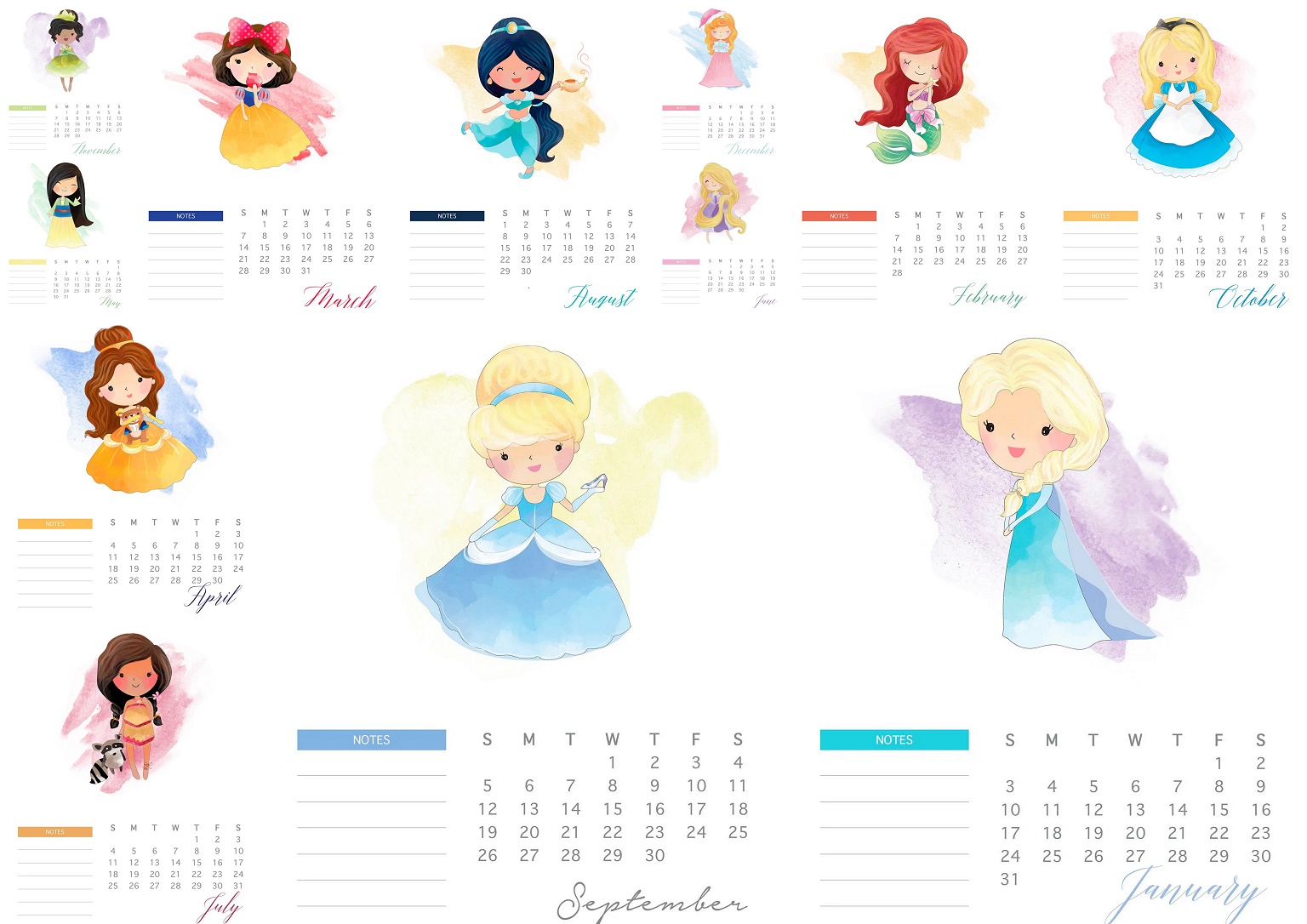 Calendario 2021 De Princesas Disney Para Imprimir Gratis Ideas Y