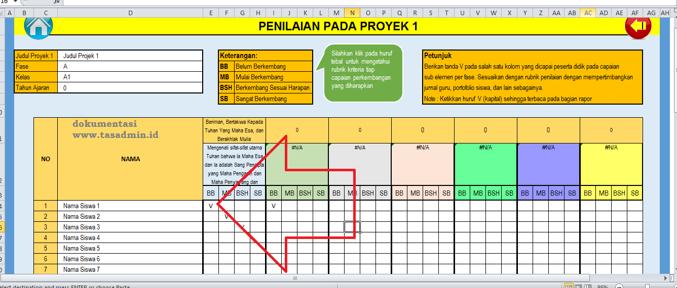 Aplikasi Raport Projek Penguatan Profil Pelajar Pancasila Excel