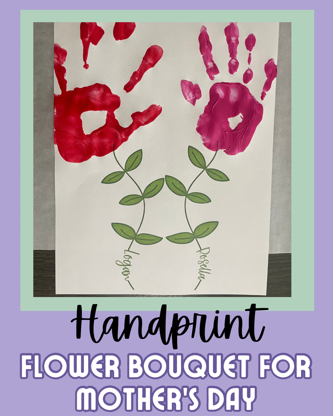 Handprint Mothers Day Flower Bouquet