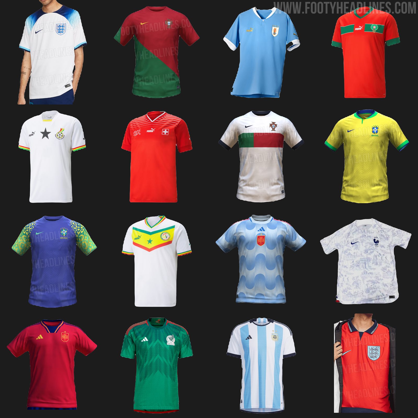 All Fully Leaked And Released 2022 World Cup Kits Footy Headlines