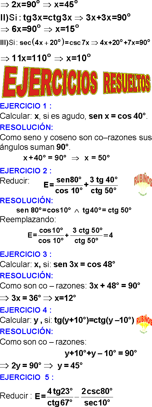 Propiedades De Las Razones TrigonomÉtricas Ejercicios Resueltos De